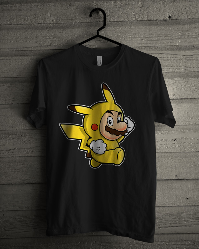 Pika Mario Red Tee (Black Available) - Swag Shirts