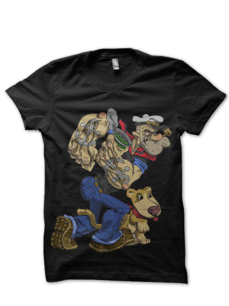 Angry Popeye Grey Tee (All Colours Available) | Swag Shirts