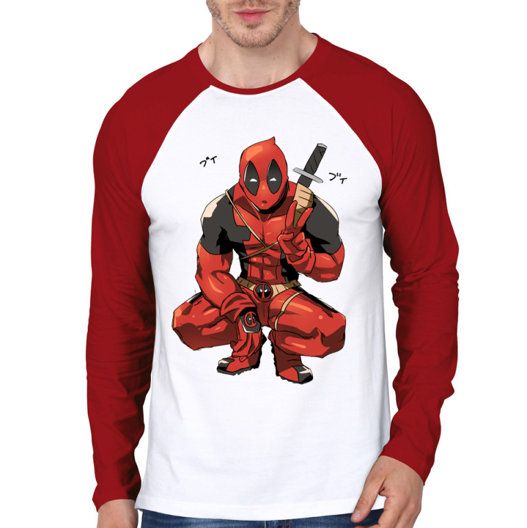 Deadpool Red Raglan T-Shirt | Swag Shirts