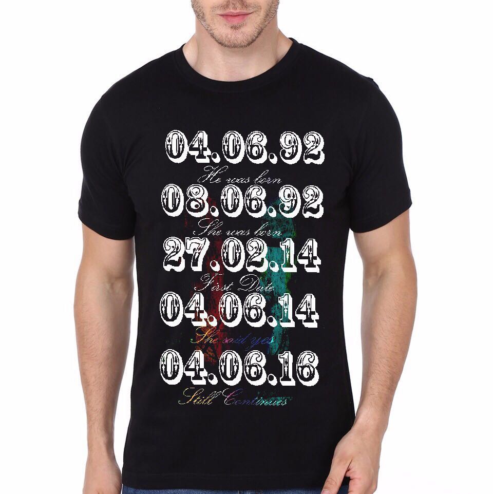 Dates Custom Black T-Shirt | Swag Shirts
