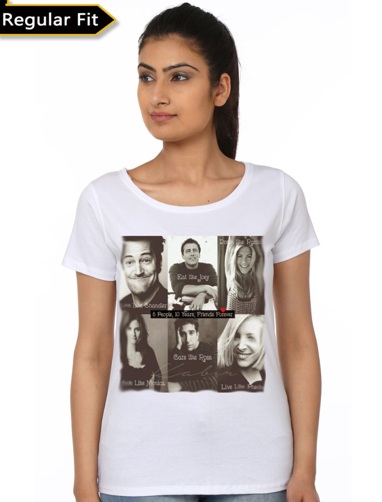 White Friends Girls T-Shirt | Swag Shirts