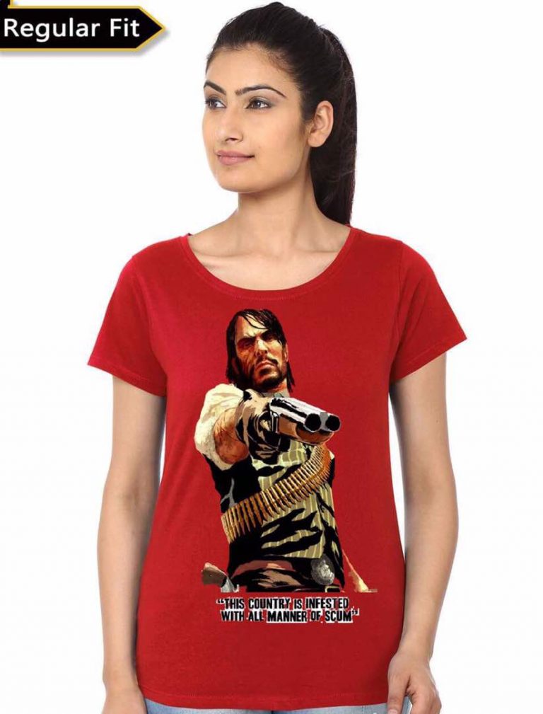 Red Dead Redemption Girls Red T-Shirt | Swag Shirts