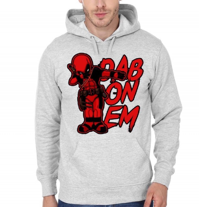 Dab On Em Deadpool Grey Hoodie | Swag Shirts