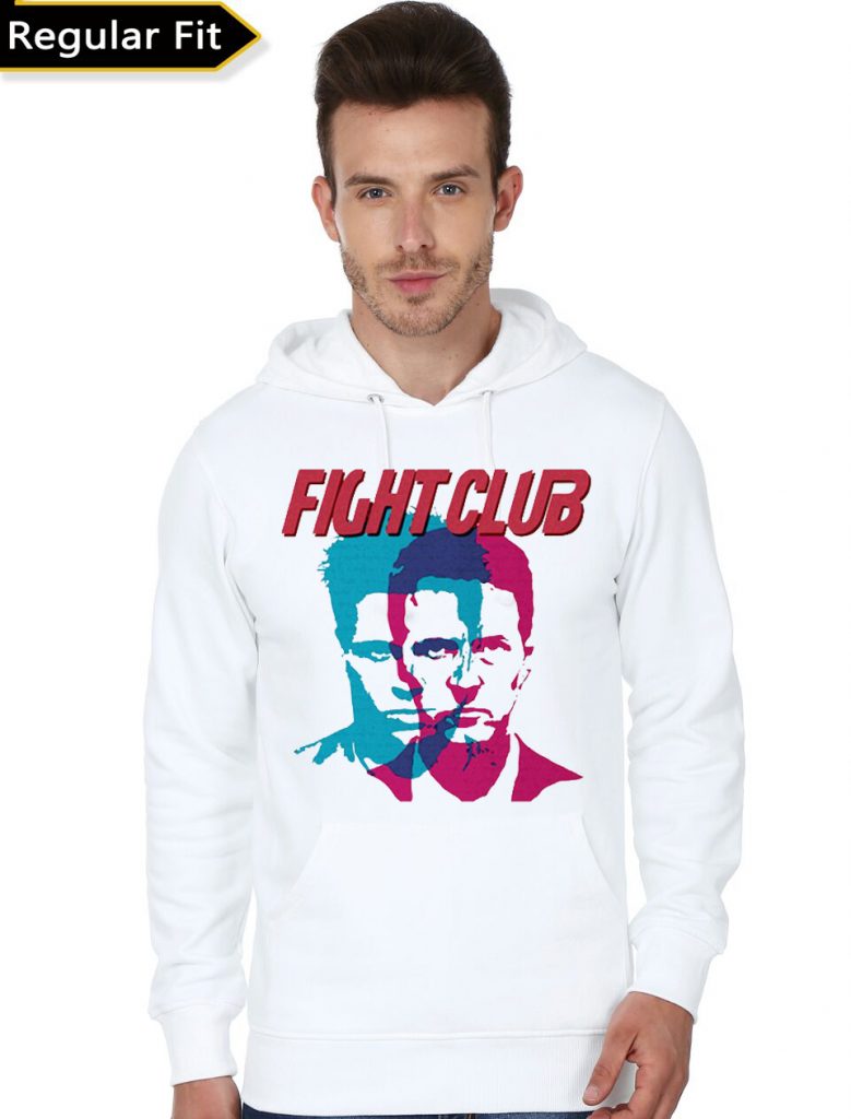 Fight Club Poster White Hoodie | Swag Shirts