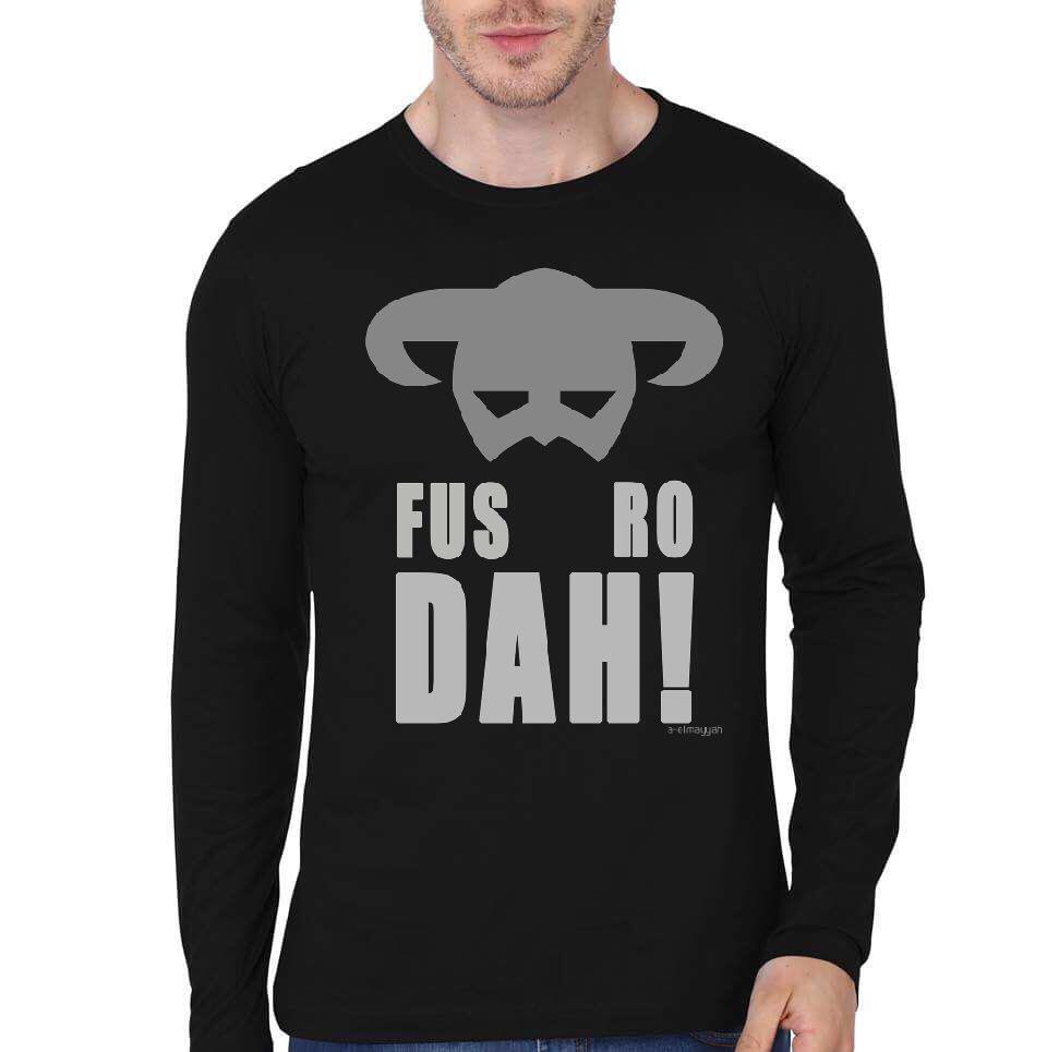 Fus Ro Dah Black Full Sleeve T-Shirt | Swag Shirts