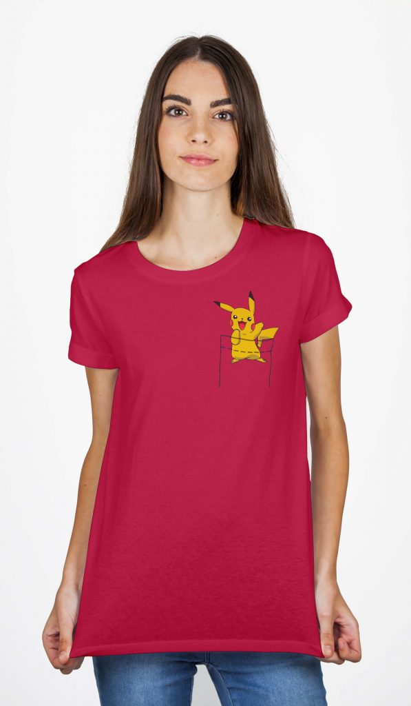 Pocket Pikachu Red T-Shirt | Swag Shirts