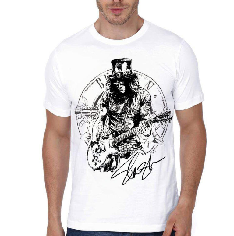 Rock Band Half Sleeve White T-Shirt | Swag Shirts