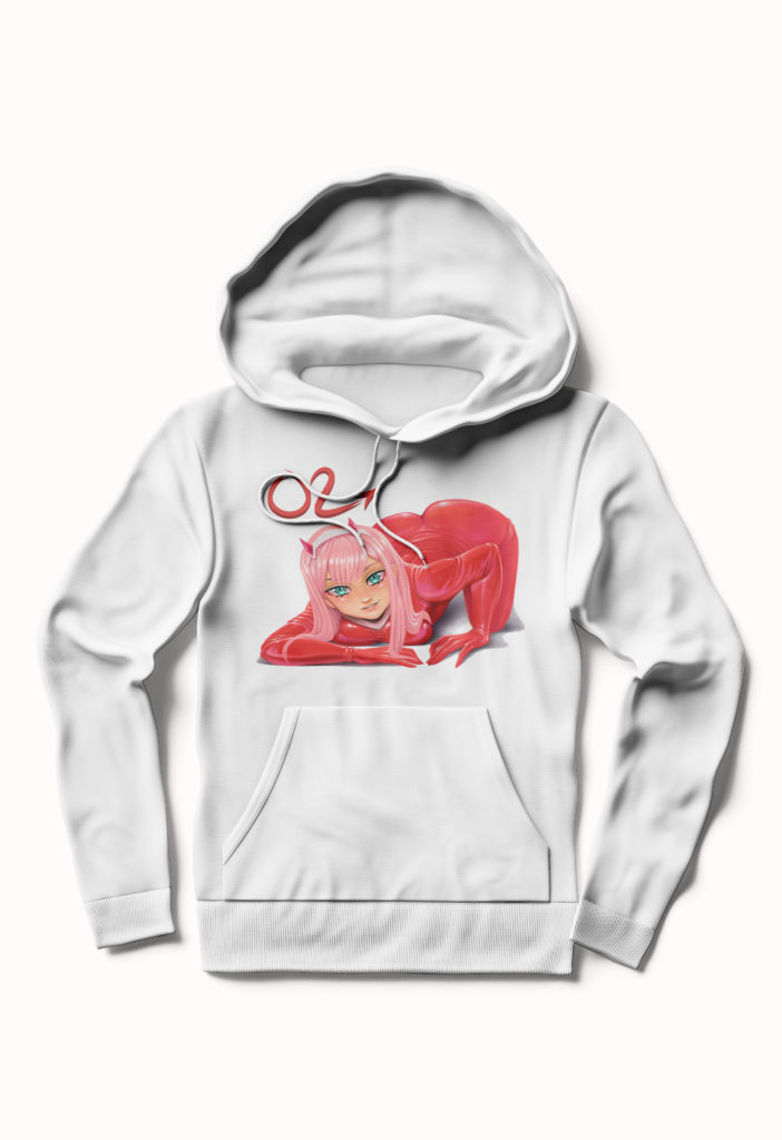 Zero two White Hoodie - Swag Shirts
