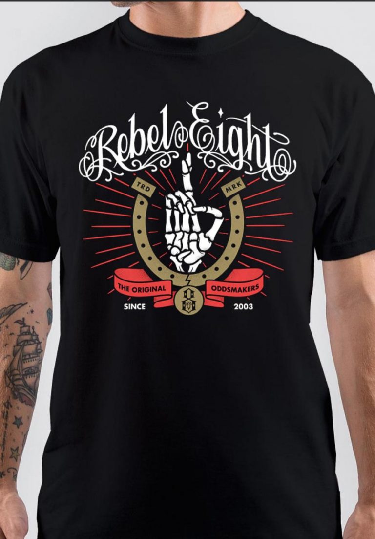 Rebel Eight Black T-Shirt | Swag Shirts