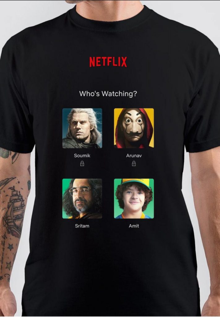 Netflix Black T-Shirt | Swag Shirts