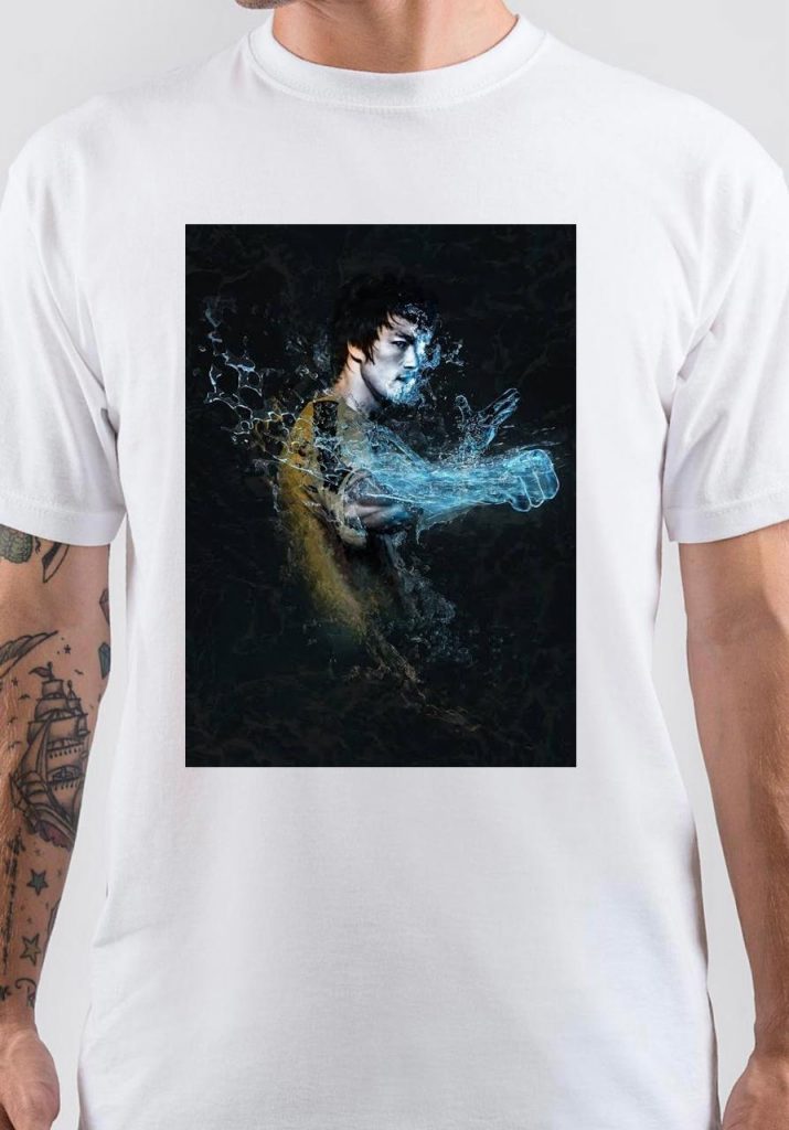 Bruce Lee Water Poster White T-Shirt | Swag Shirts