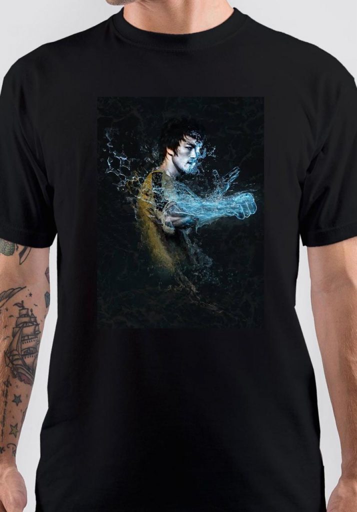 Bruce Lee Water Poster Black T-Shirt | Swag Shirts