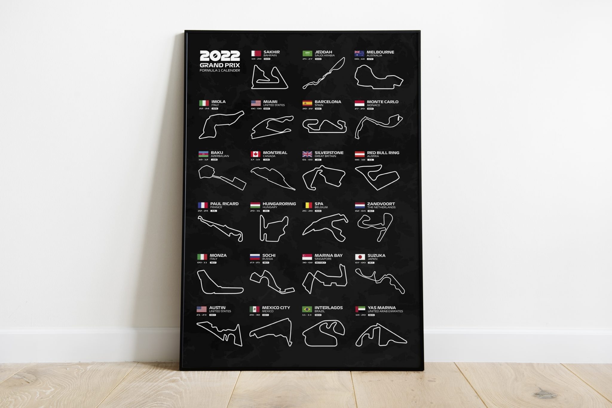 F1 Season Calendar Poster | Swag Shirts