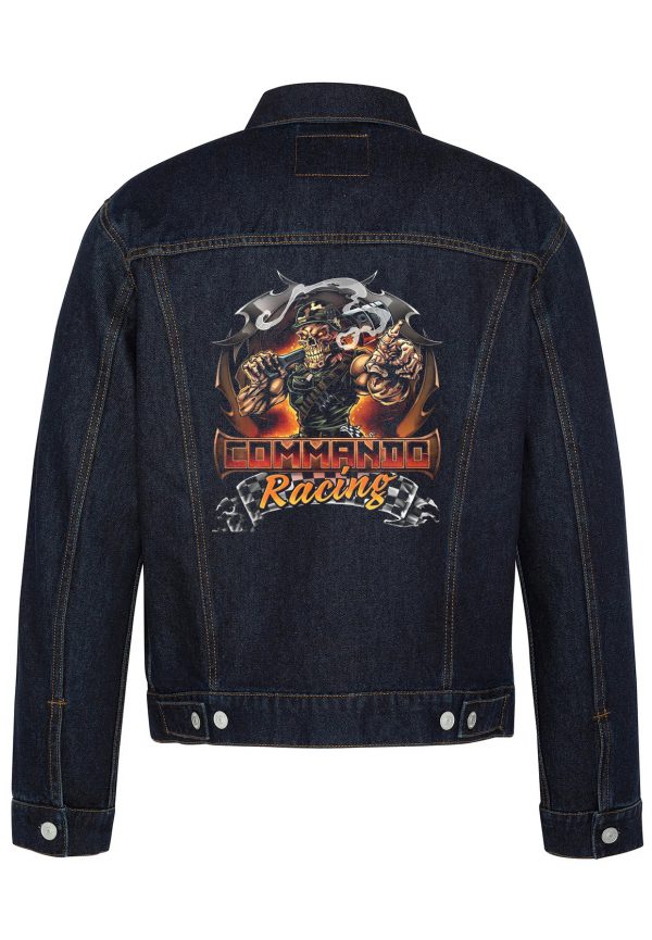 Commando Racing Biker Denim Jacket | Swag Shirts