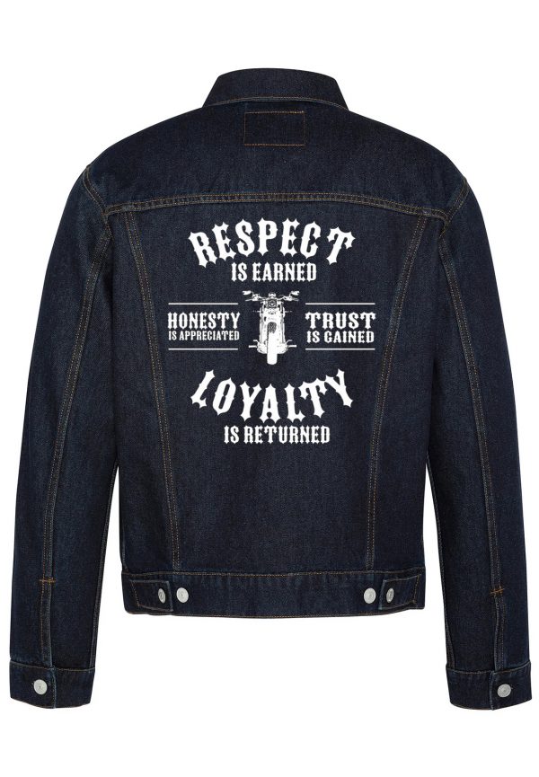 Respect And Loyalty Biker Denim Jacket | Swag Shirts