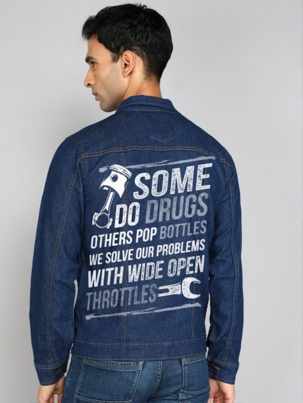 Some Do Drugs Others Pop Bottles Denim Jacket | Swag Shirts
