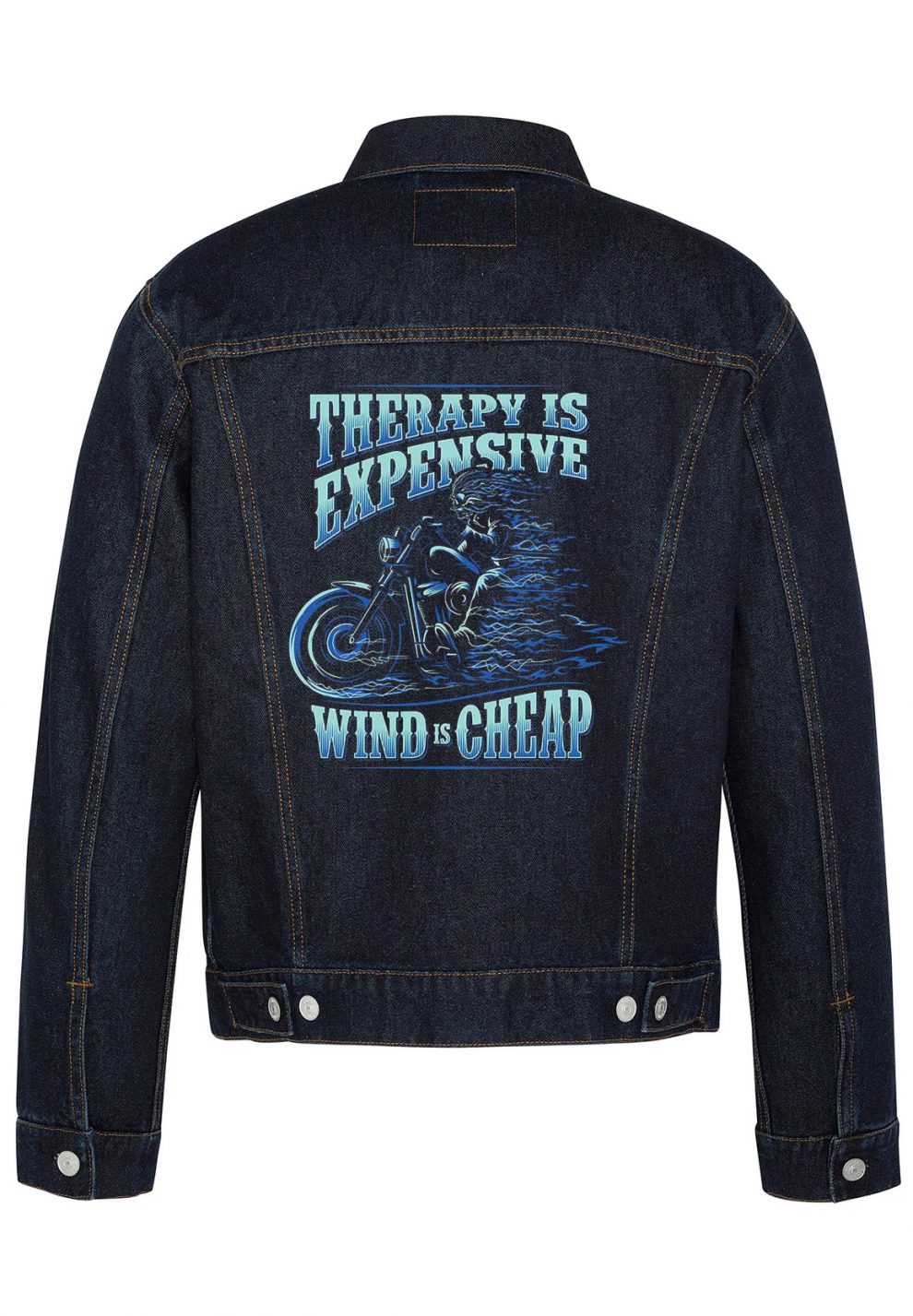 Therapy Is Expensive Biker Denim Jacket | Swag Shirts