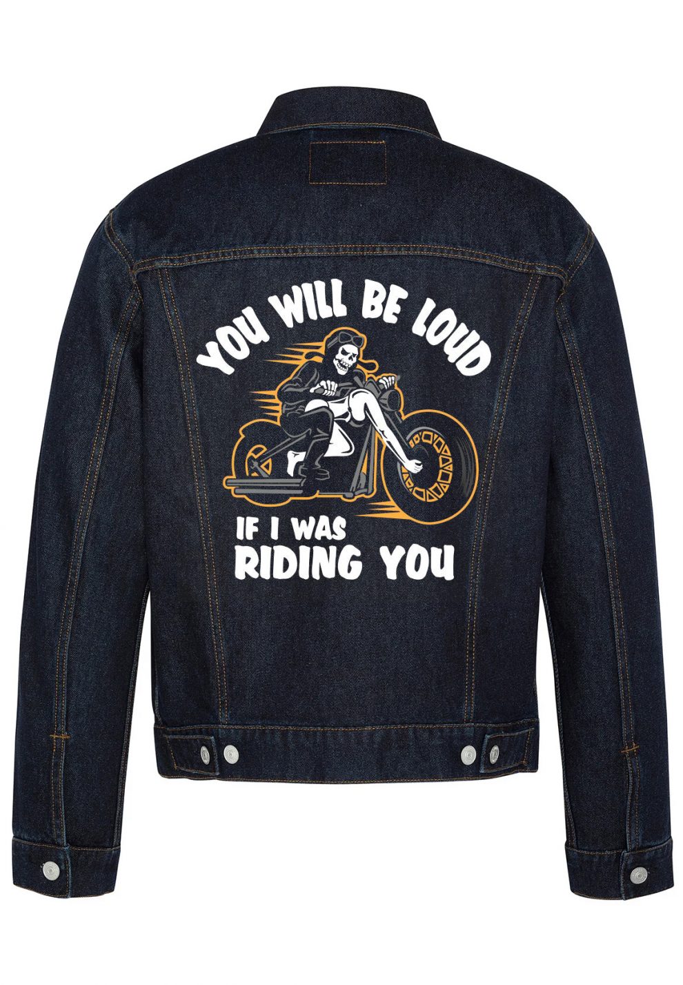 You Will Be Loud Biker Denim Jacket | Swag Shirts