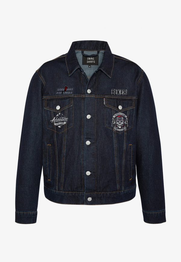 This Heavy Equipment Operator Biker Denim Jacket | Swag Shirts