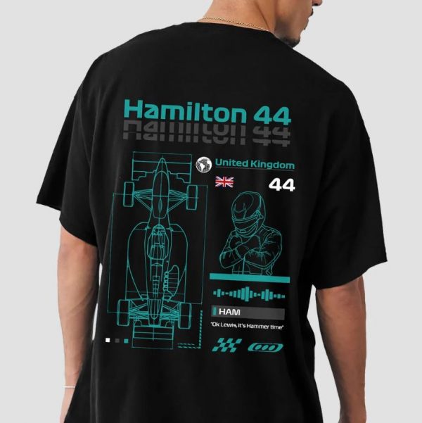 Lewis Hamilton 44 Oversized T-Shirt | Swag Shirts